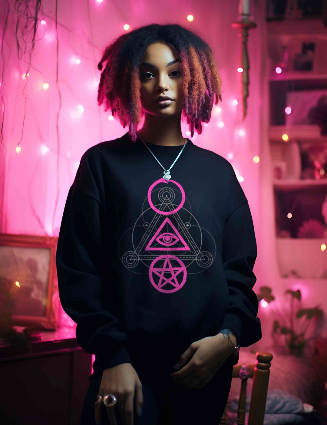 Edgy Goth Ouroboros Occult Symbols Sweatshirt - Etsy