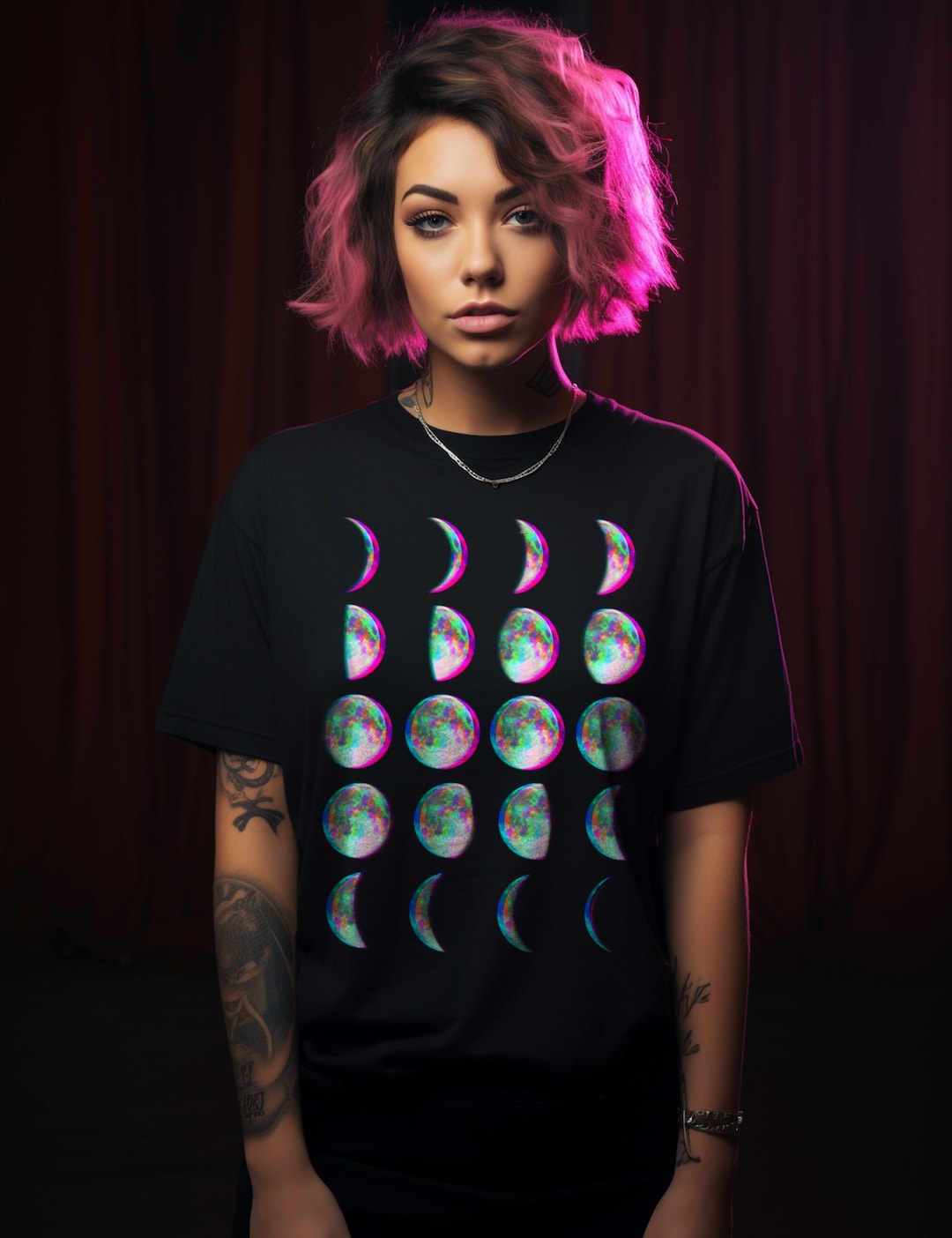 Glitch Moon Phase Edgy Goth Witchy Shirt - Etsy