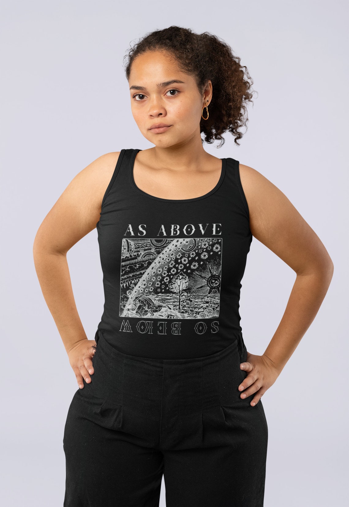 As Above so Below Goth Occult Tank Top, Plus Size Alchemy Aesthetic ...