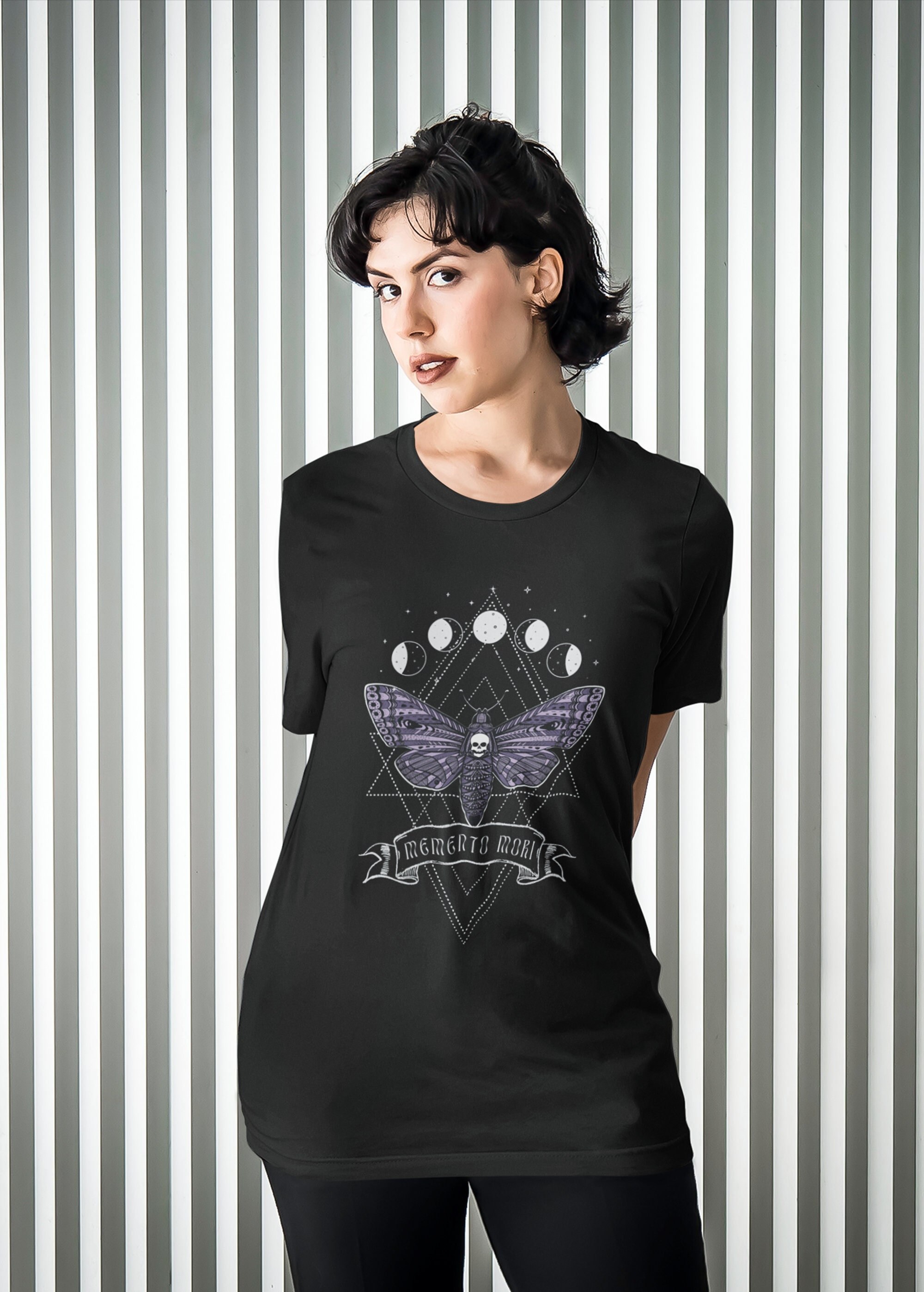 Memento Mori Moth Witchy Aesthetic Shirt Edgy Plus Size Goth - Etsy