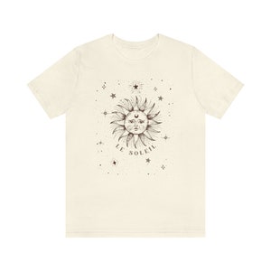 Indie Boho Mystical Sun Shirt, Oversized Summer Celestial Aesthetic ...