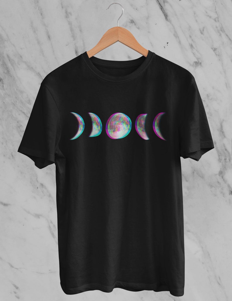 Glitch Moon Phase Witchy Shirt Edgy Goth Celestial Aesthetic - Etsy