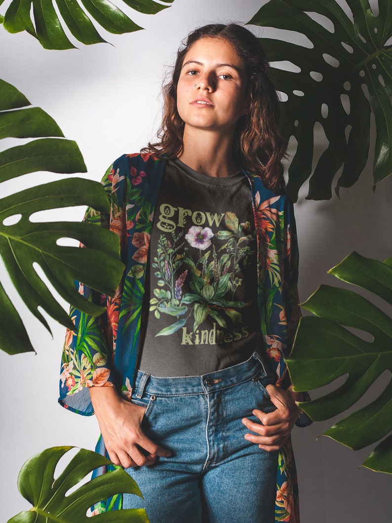 Green Witch Kindness Botanical Mental Health Shirt, Alternative Plus ...