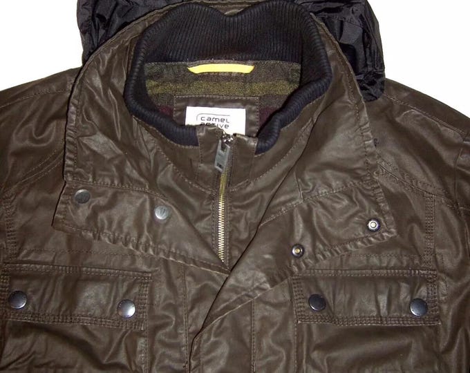 Camel Active Waxed Cotton Cargo Military Combat Jacket 54 Eu P2p 26 ...