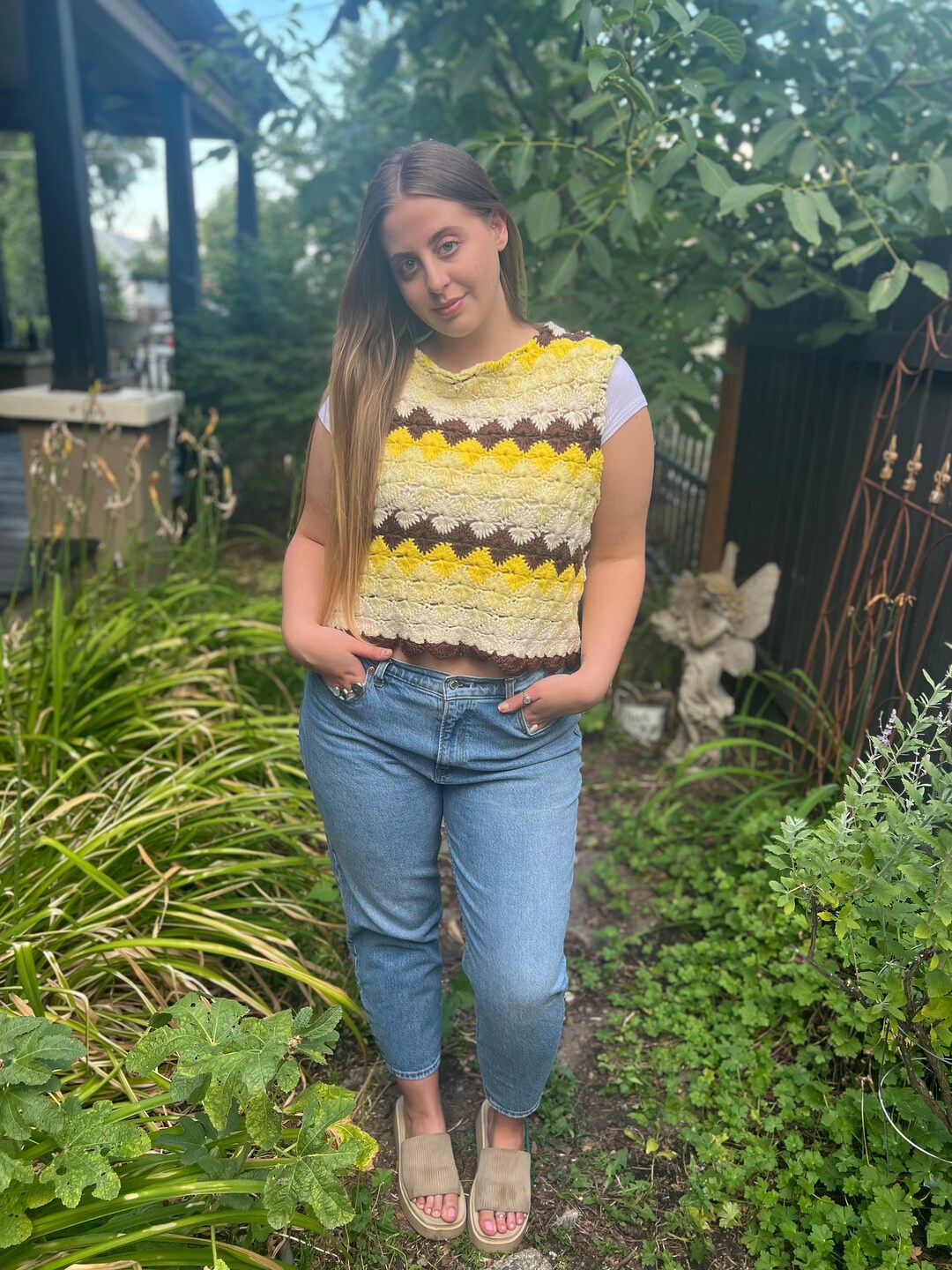 Vintage Upcycled Afghan Vest - Etsy