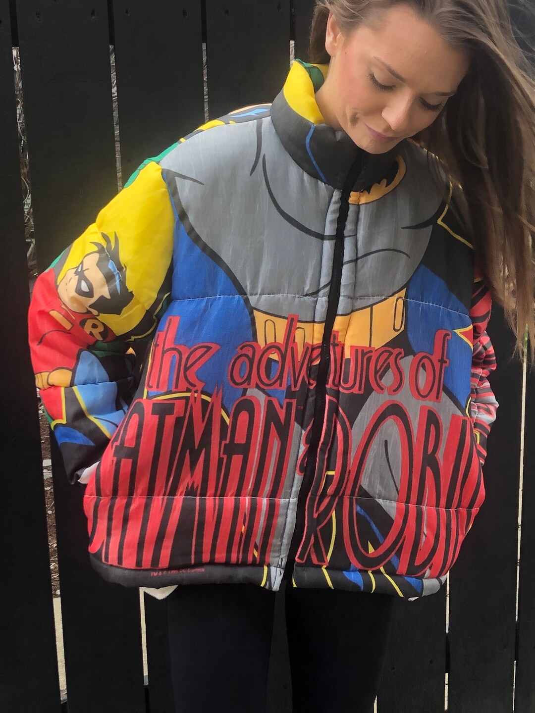 Vintage Cropped Batman & Robin Puffer Coat - Etsy