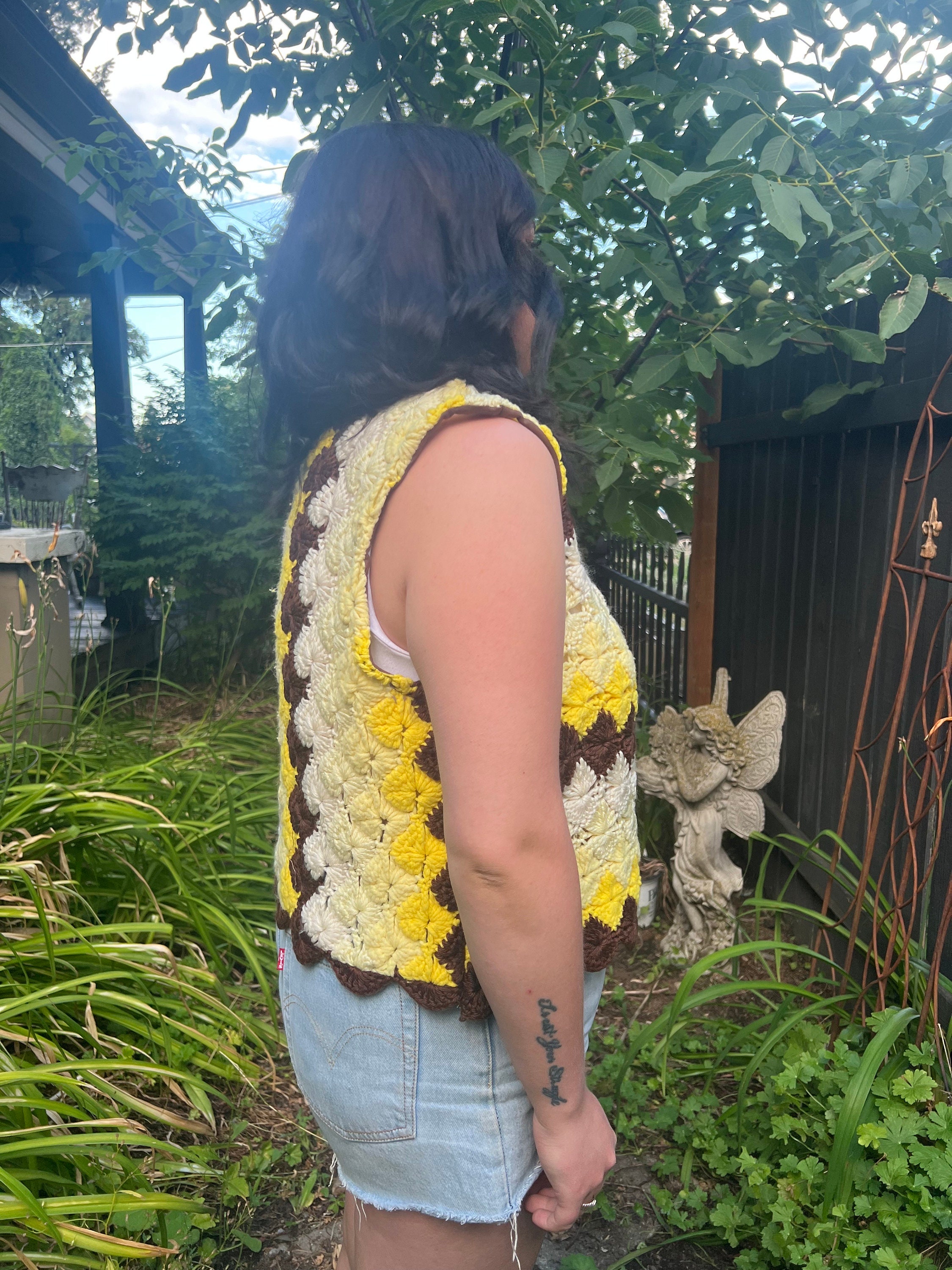 Vintage Upcycled Afghan Vest - Etsy