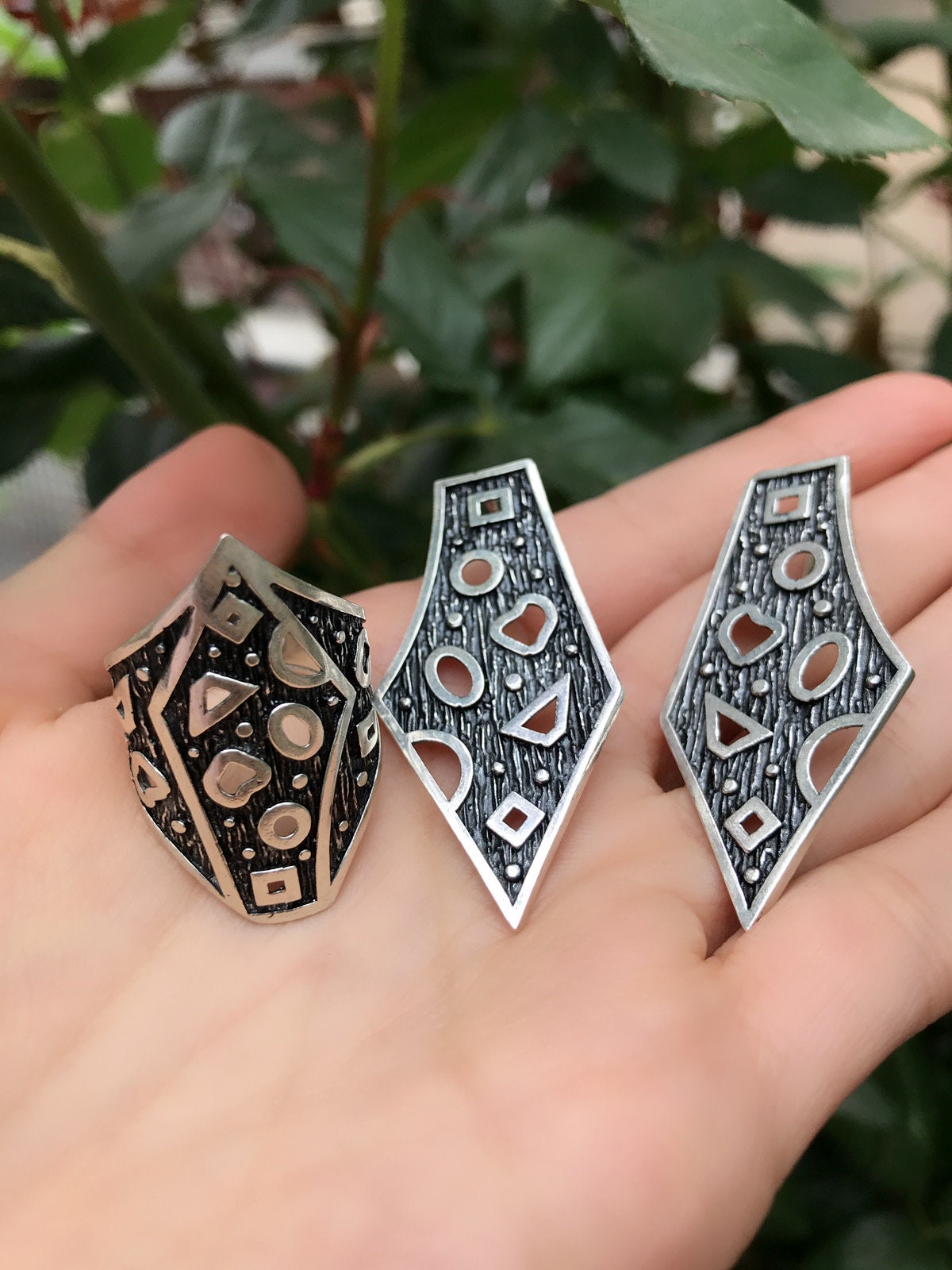 Very large goth ring STERLING SILVER 925 unusual jewelry full | Etsy