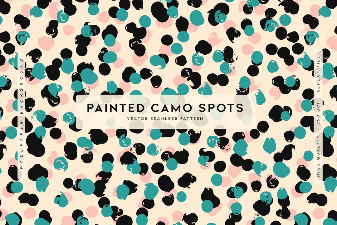 Painted Camo Spots - Digital Vector Seamless Pattern PERSONAL LICENSE ...