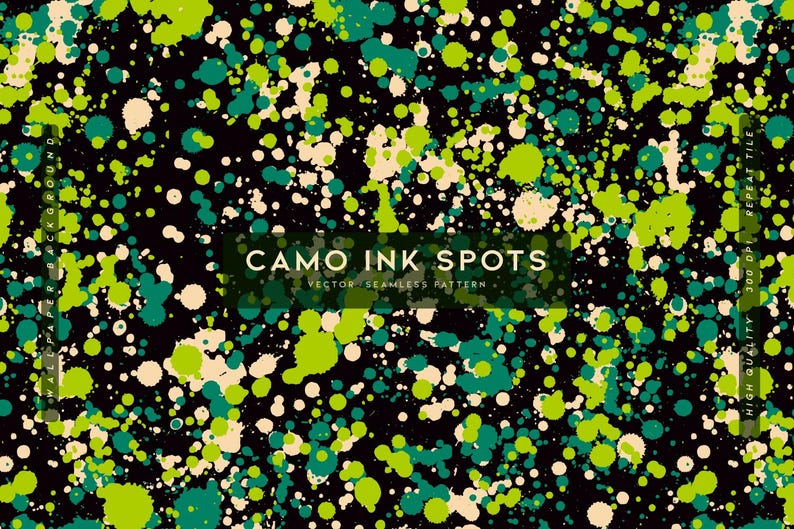 Camo Ink Spots Digital Vector Seamless Pattern - Etsy