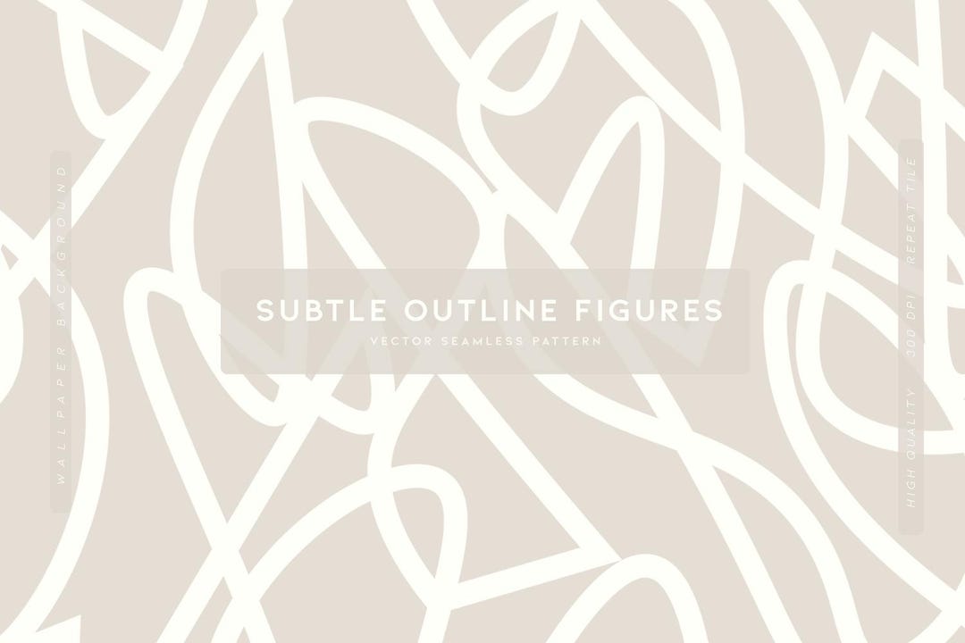 Subtle Outline Figures - Digital Seamless Pattern PERSONAL LICENSE ...