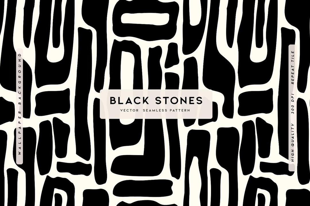 Black Stones - Digital Vector Seamless Wallpaper Pattern PERSONAL ...