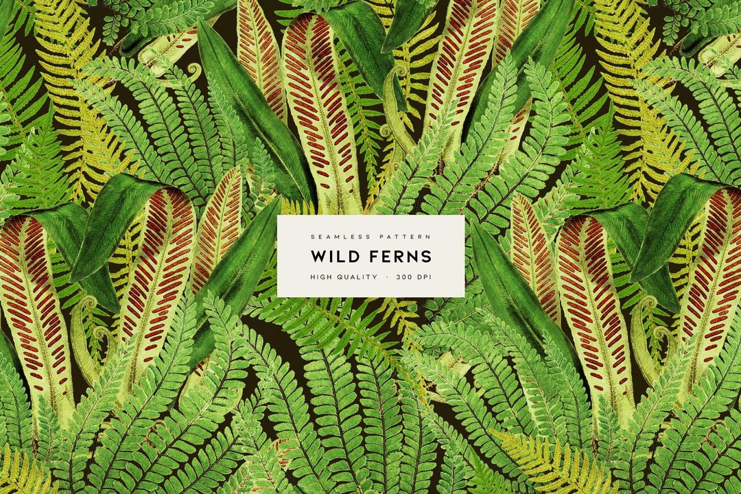 Wild Ferns - Digital Seamless Pattern PERSONAL LICENSE - Etsy