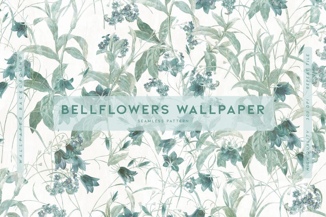 Bright Green Floral Wallpaper - Digital Seamless Pattern - Etsy