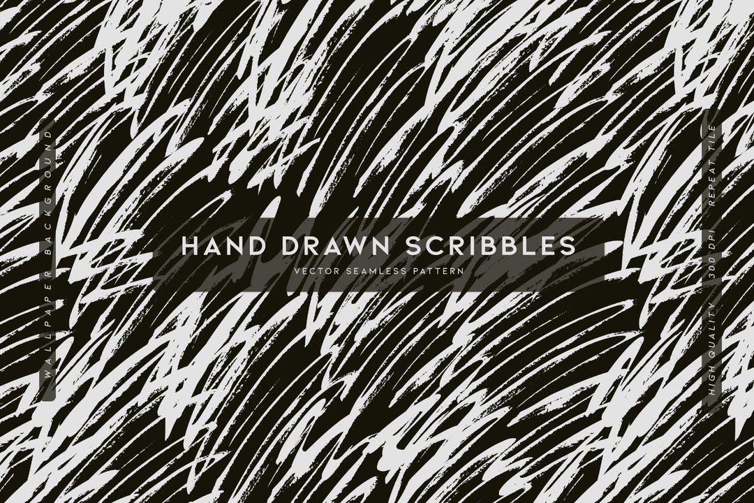 Hand Drawn Scribbles - Digital Seamless Pattern PERSONAL LICENSE - Etsy