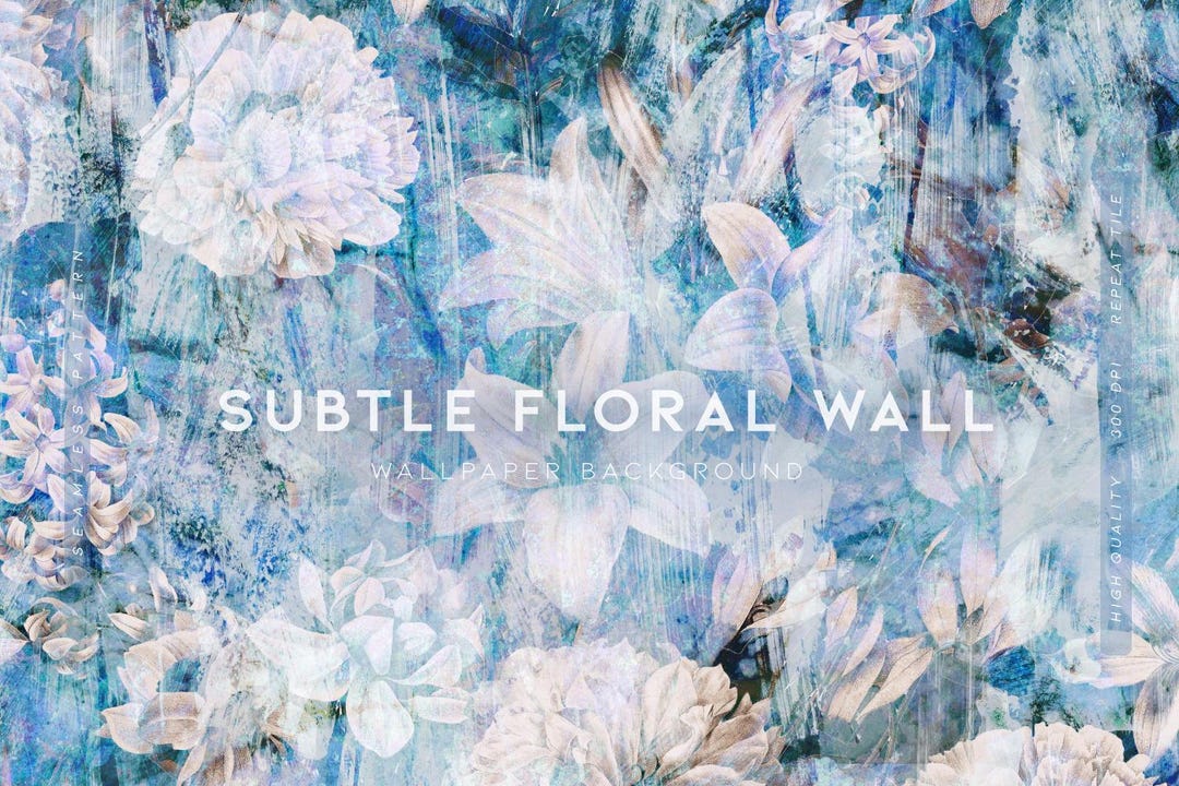 Subtle Floral Wall - Digital Seamless Wallpaper Pattern PERSONAL ...