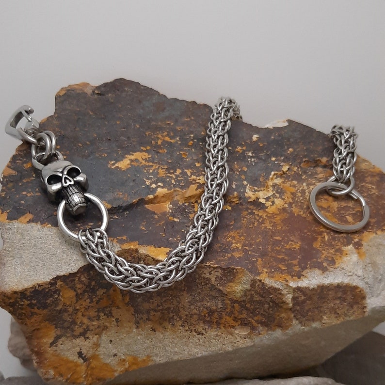 Stainless Steel Candy Cane Chain With Skull Short Wallet / | Etsy