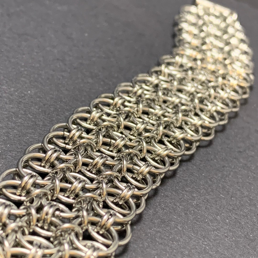 Chainmail Cuff - Conundrum Sheet Weave - Stainless Steel - Etsy