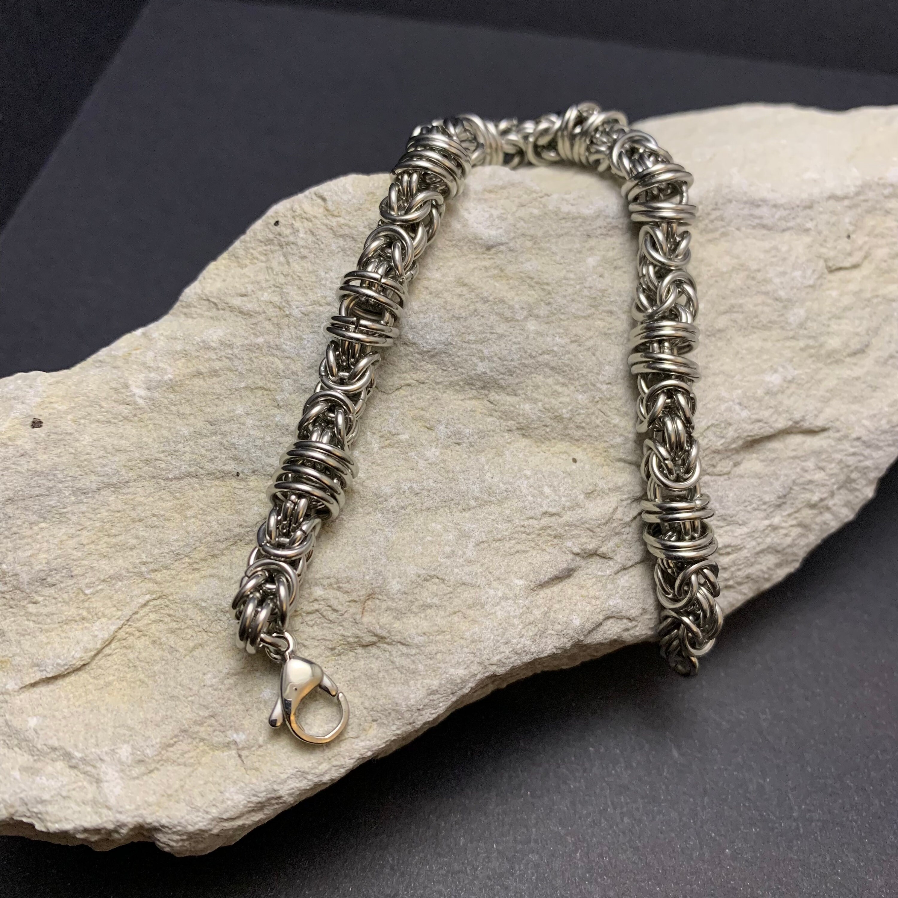 Chainmail Wrist Chain Orbital Byzantine Weave Stainless - Etsy