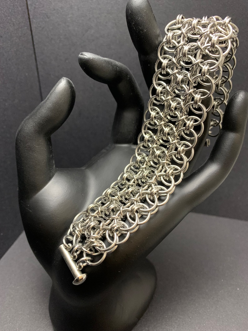 Chainmail Cuff - Conundrum Sheet Weave - Stainless Steel - Etsy Australia
