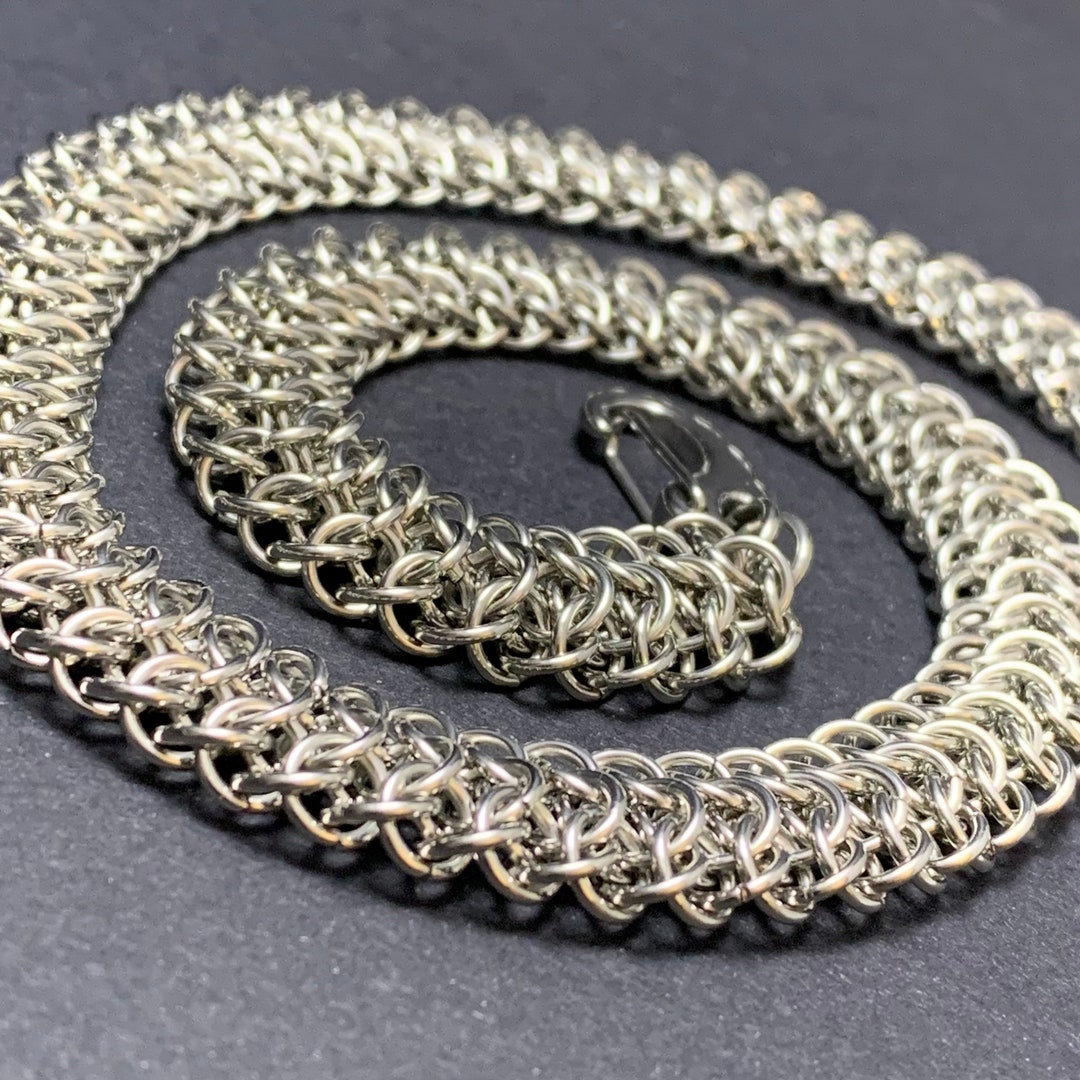 Chainmail Neck Chain - Slimline Dragon Back - Stainless Steel - Etsy