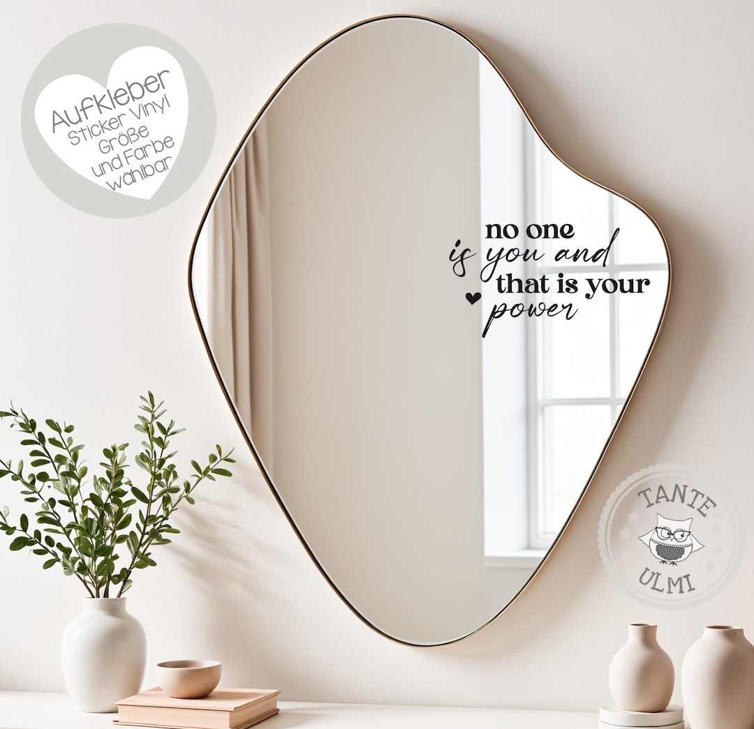Sticker Mirror Vinyl Saying Decoration Glass Cup Rearview Mirror Cell ...