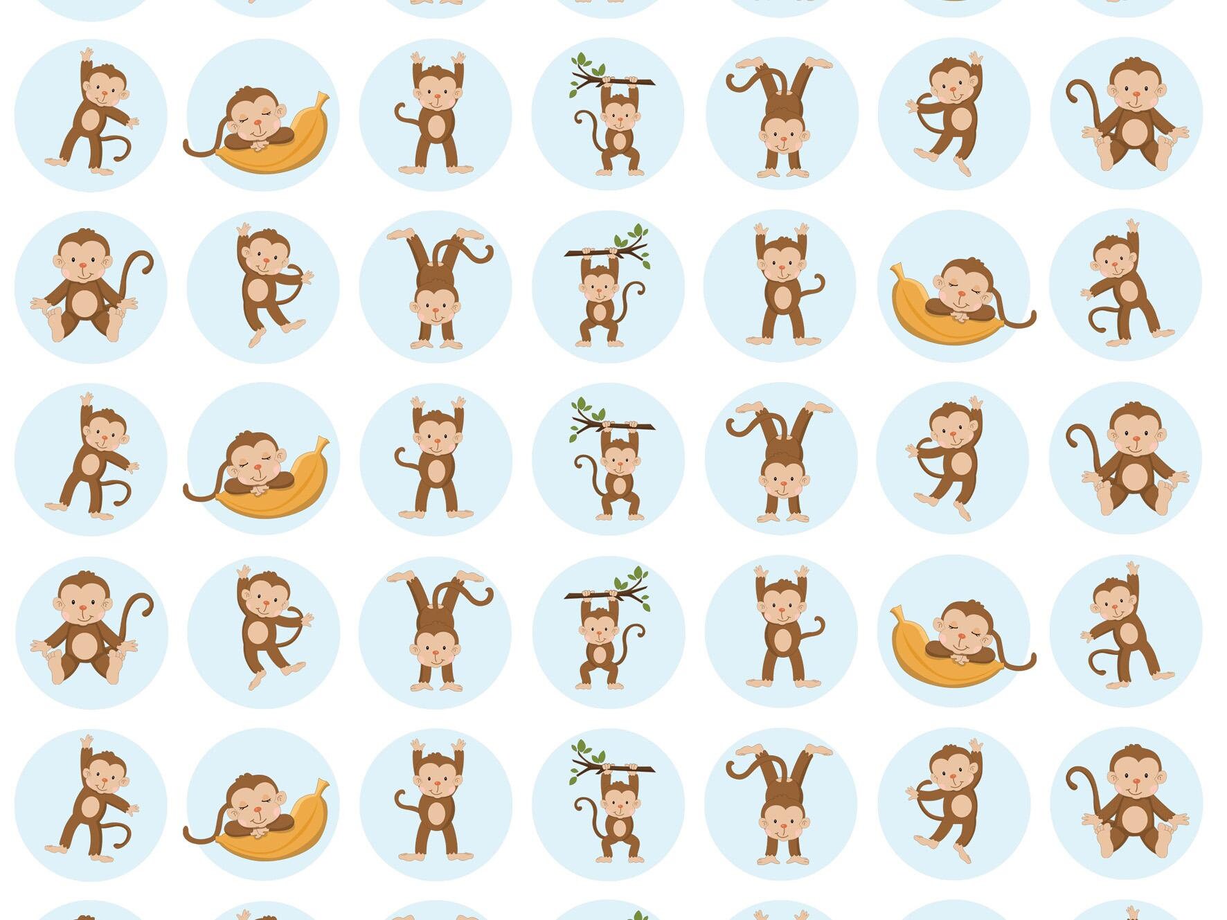 Sticker reward Monkey 70 Pieces 2.5 Cm - Etsy Denmark