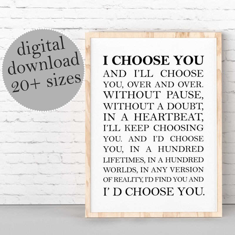 I Choose You Sign - Etsy