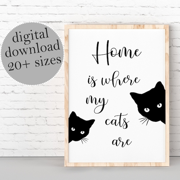 Home is Where My Cats Are Poster - Etsy