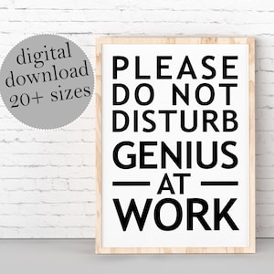 Please Do Not Disturb, Genius at Work, Funny Quote for Office, Work ...