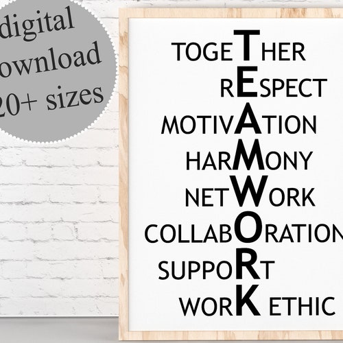 Teamwork. Printable Wall Art. Motivational Quote Poster for - Etsy