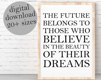 Eleanor Roosevelt Quote, the Future Belongs to Those Who Believe in the ...