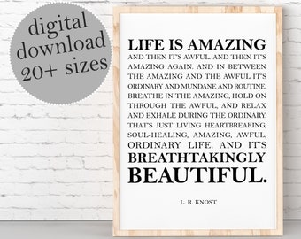 L.r. Knost Life is Amazing - Etsy