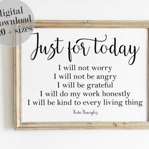 Reiki Principles, Just for Today, Affirmation Art, Reiki Energy, Reiki ...