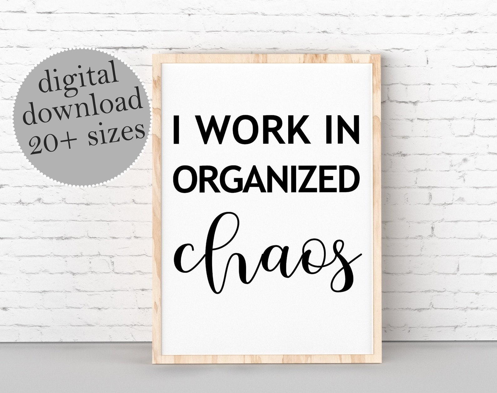 I Work in Organized Chaos Funny Quote for Kitchen Decor Home - Etsy