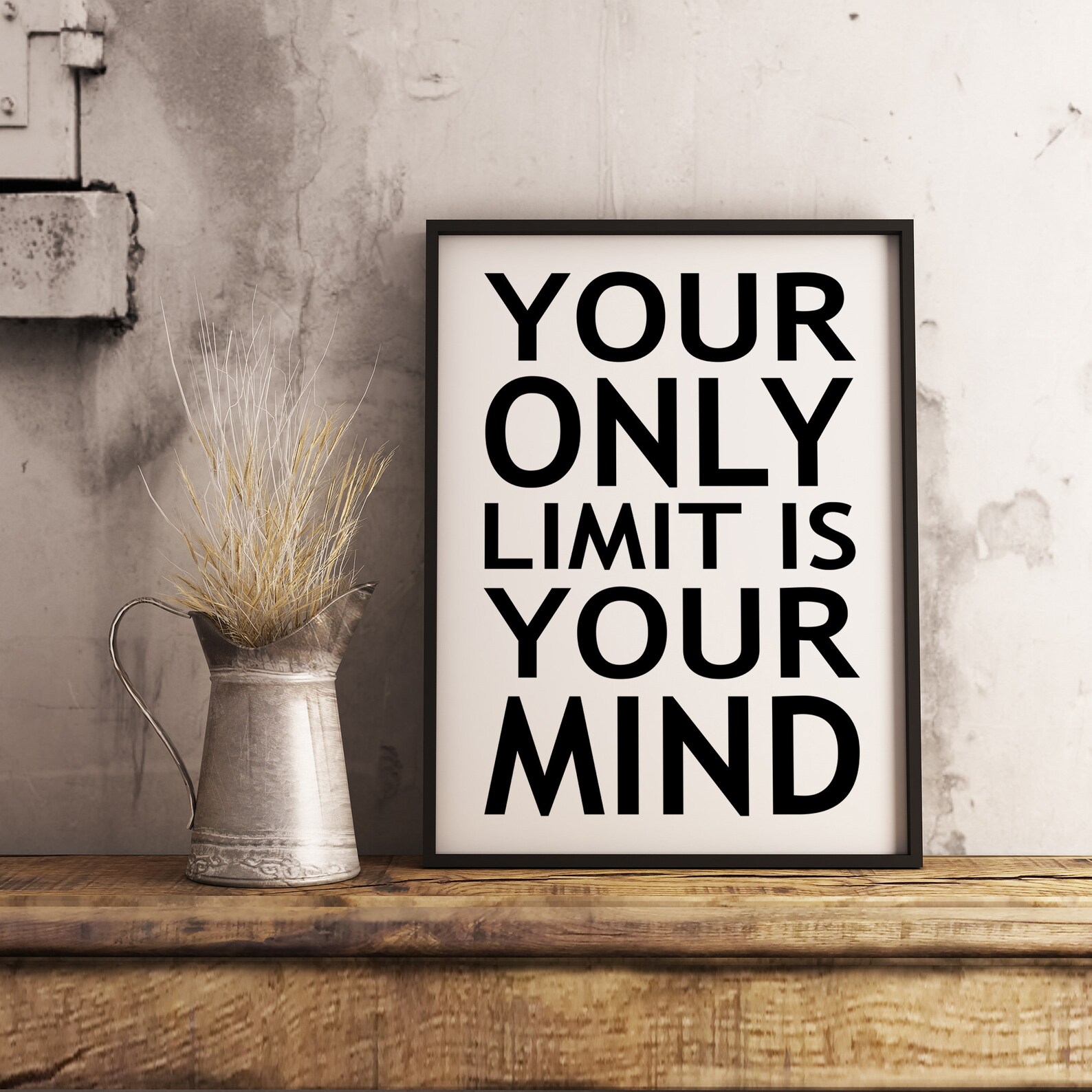 Your Only Limit Is Your Mind Gym Wall Art Inspirational | Etsy