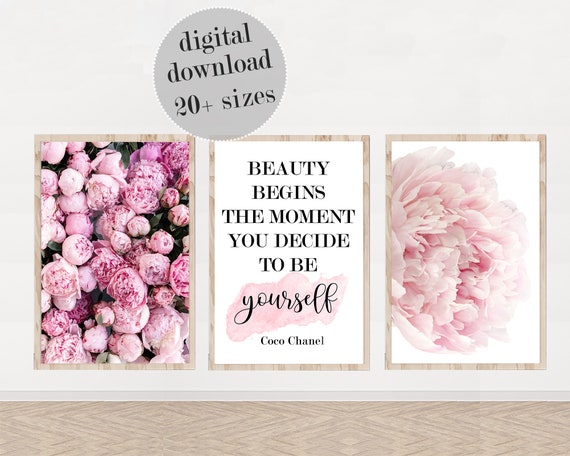 Coco Chanel Quote Fashion Wall Art Fashion Printable Art Set - Etsy