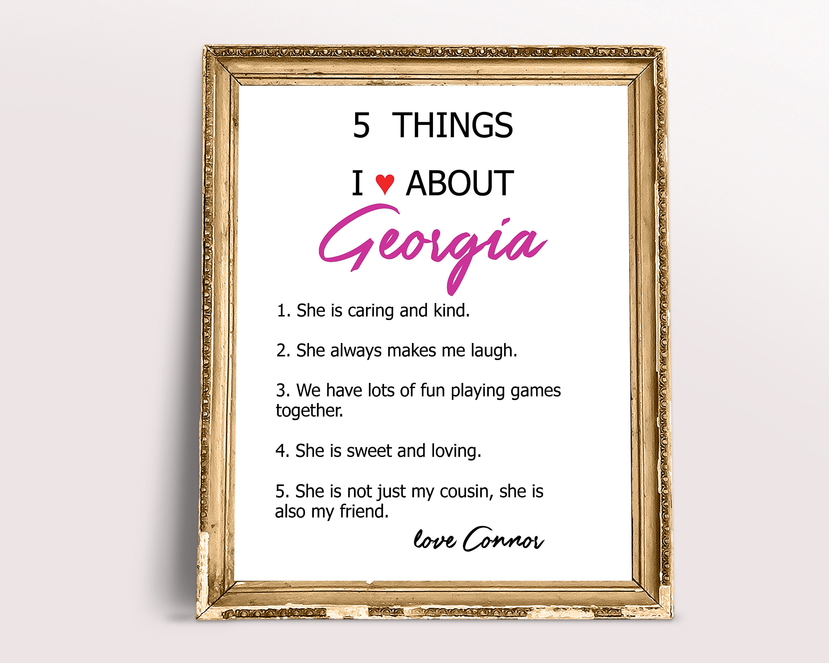 Customizable 5 Things We Love About You Best Friends Prints | Etsy
