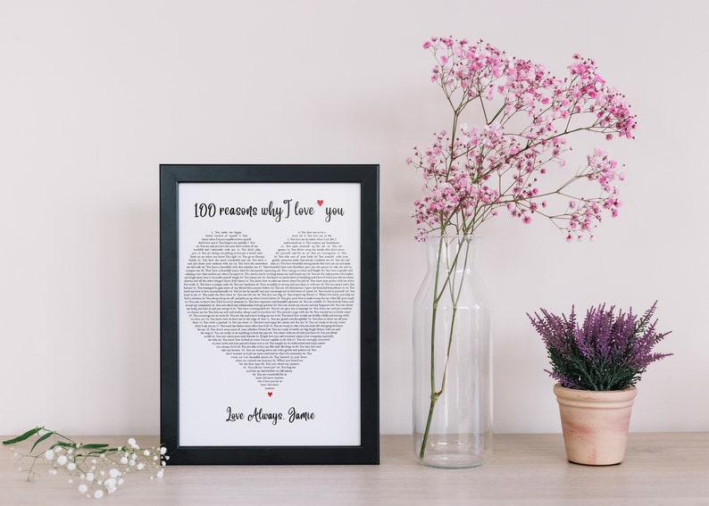 100 Reasons Why I Love You PRINTABLE PERSONALIZED 100 Things - Etsy