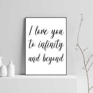 I Love You to Infinity and Beyond, Anniversary Gift, Wedding Decor ...