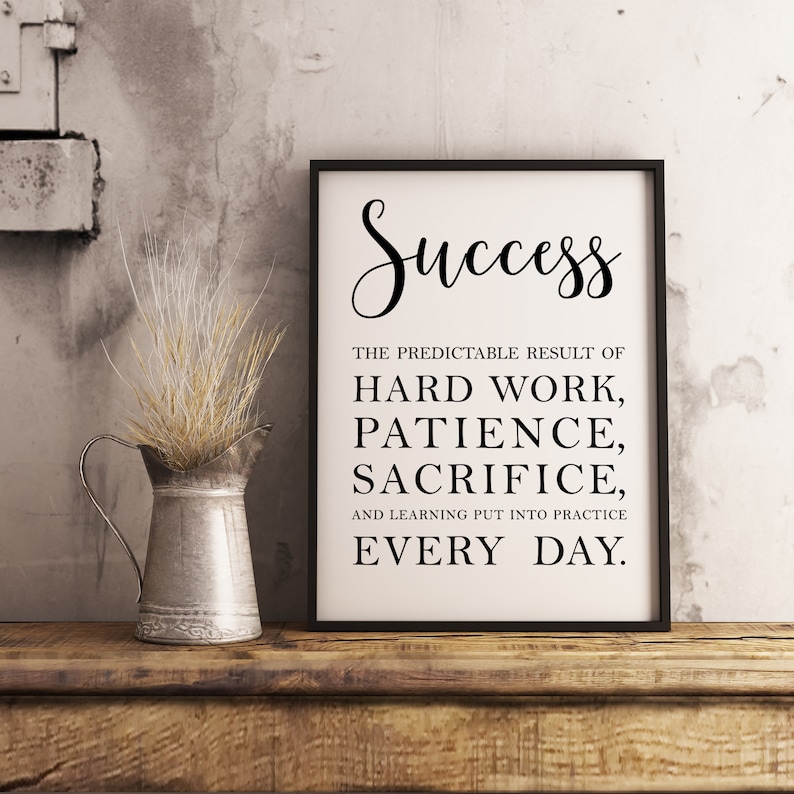 Success Poster Inspirational Quote For Office Cubicle Decor | Etsy