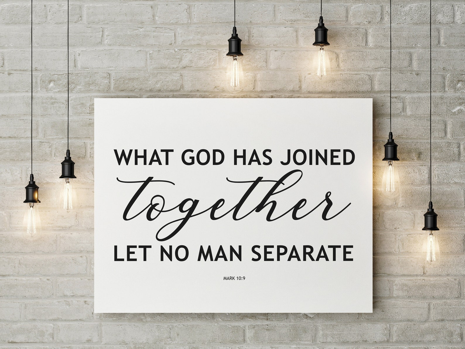 What God Has Joined Together, Mark 10:9, Wedding Bible Verse Wall Art ...