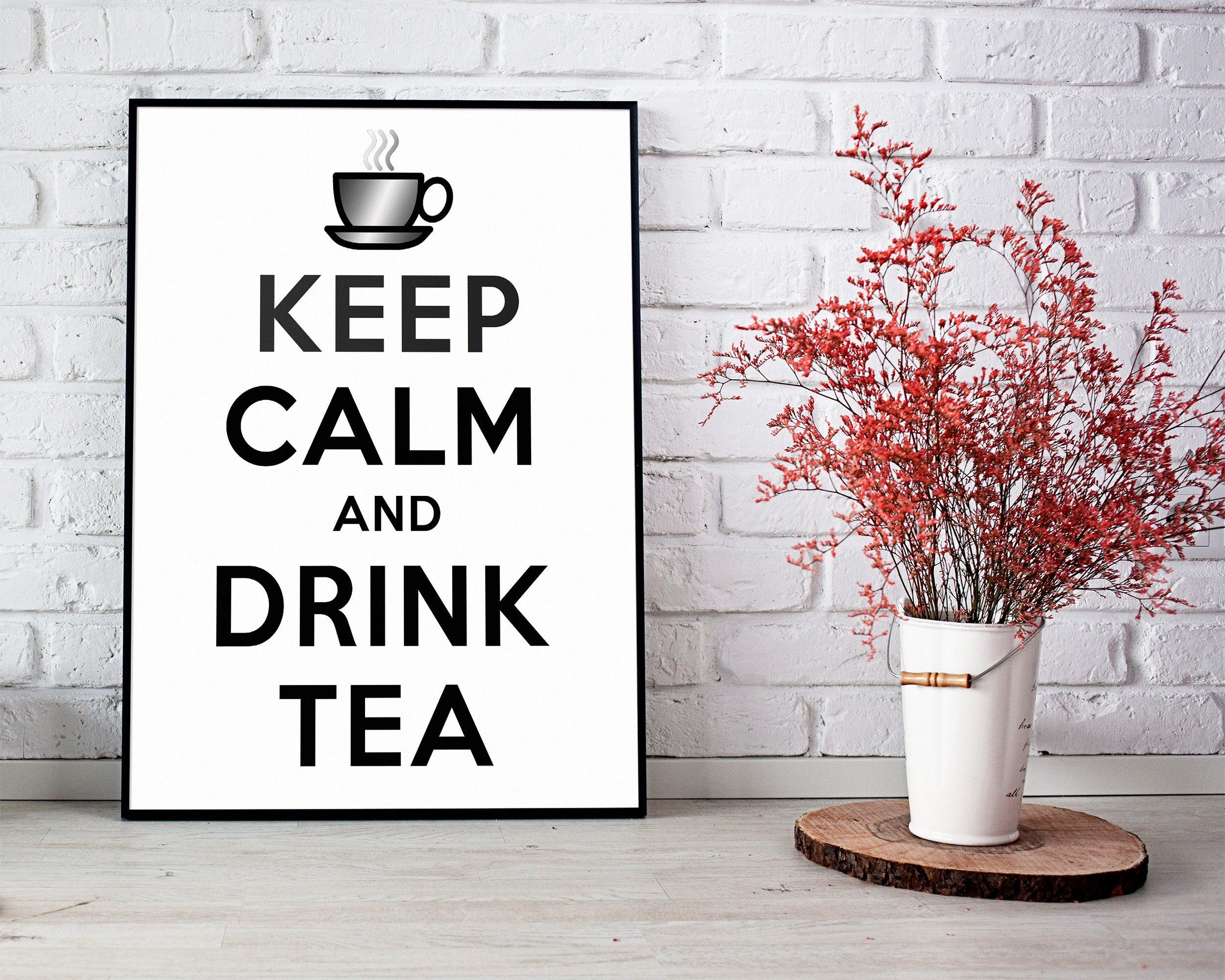 Keep Calm And Drink Tea Kitchen Decor Funny Tea Room Sign | Etsy
