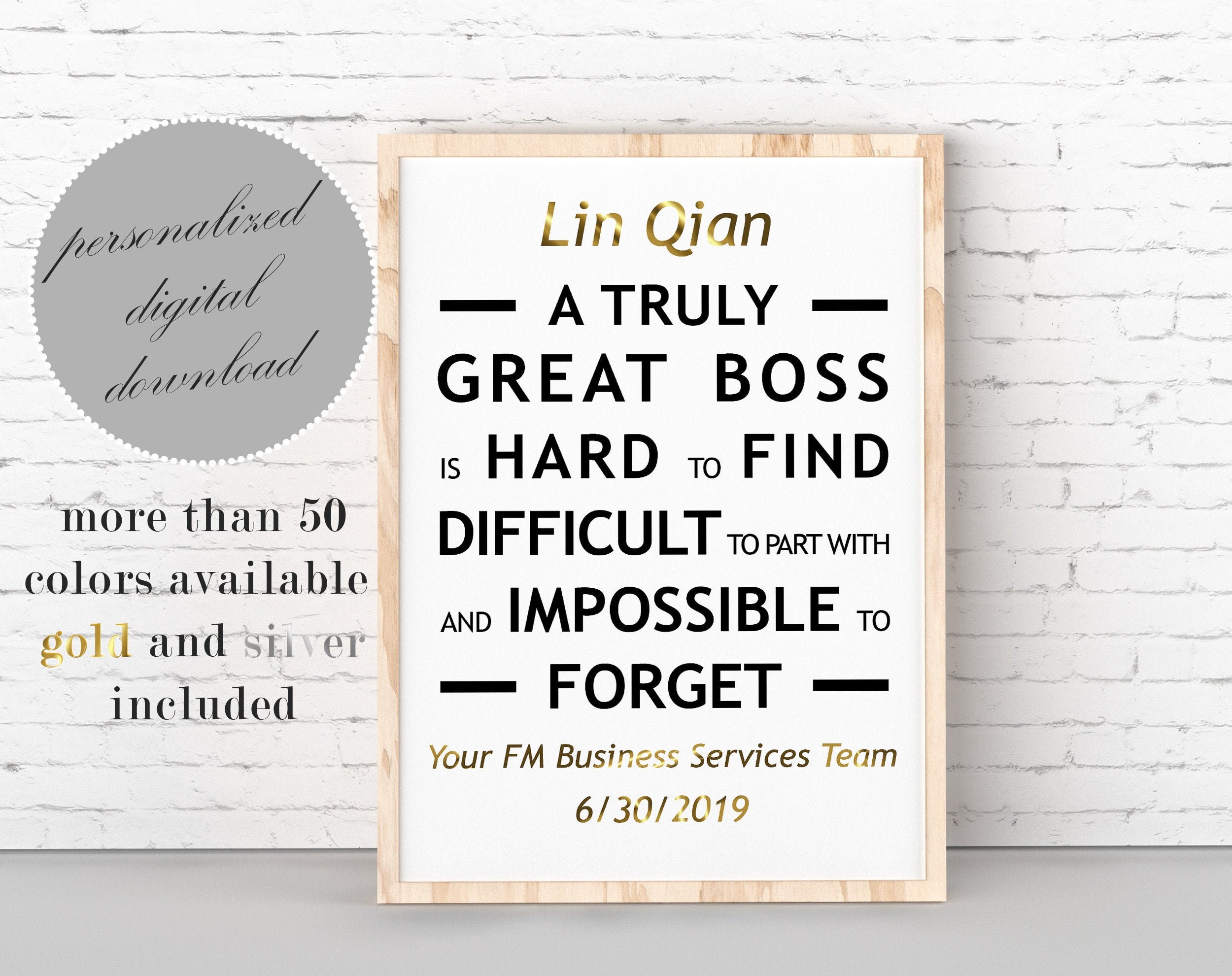 Gift for Boss PERSONALIZED PRINTABLE Art A Truly Great Boss - Etsy