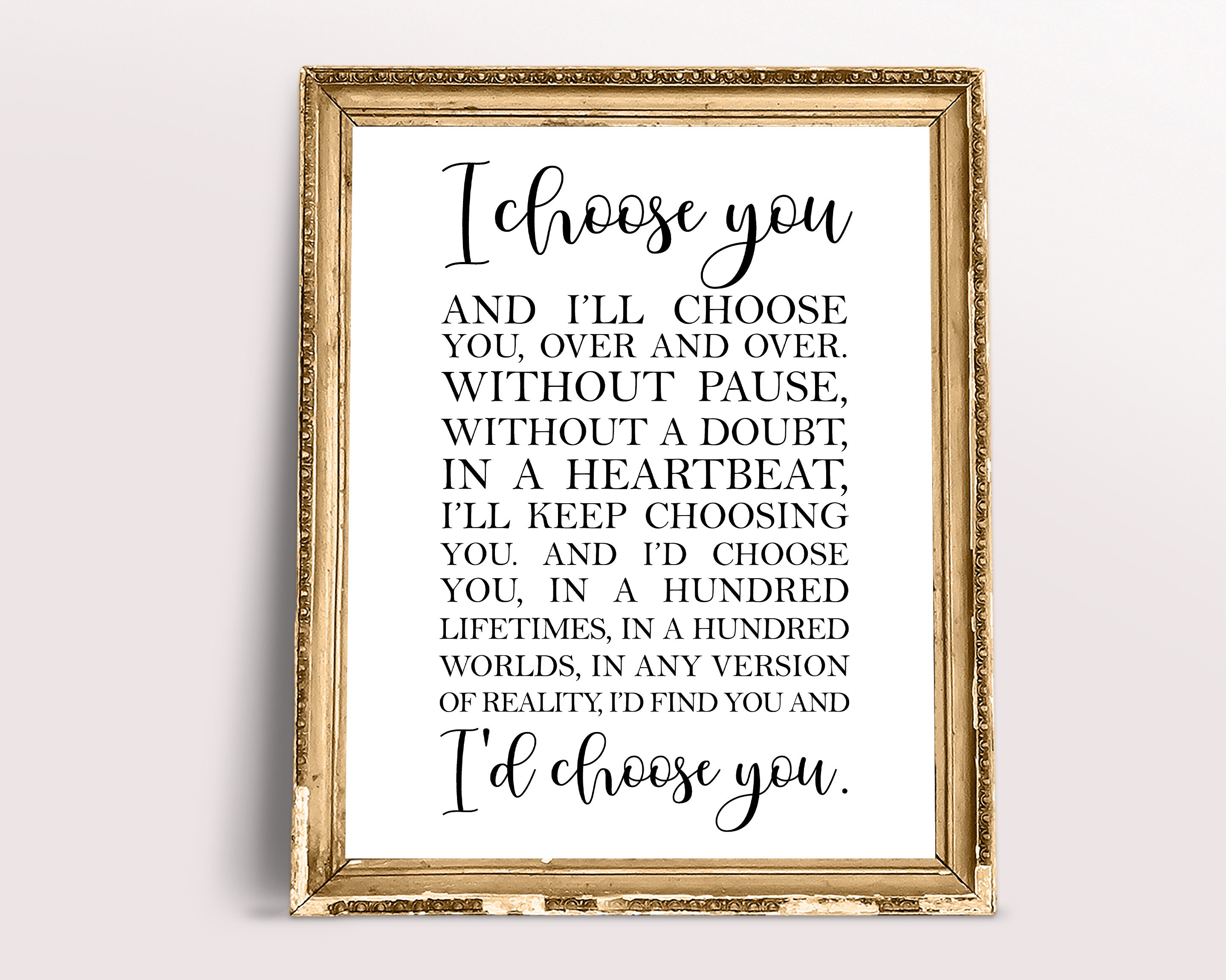 I Choose You Sign Master Bedroom Decor Anniversary Gift | Etsy