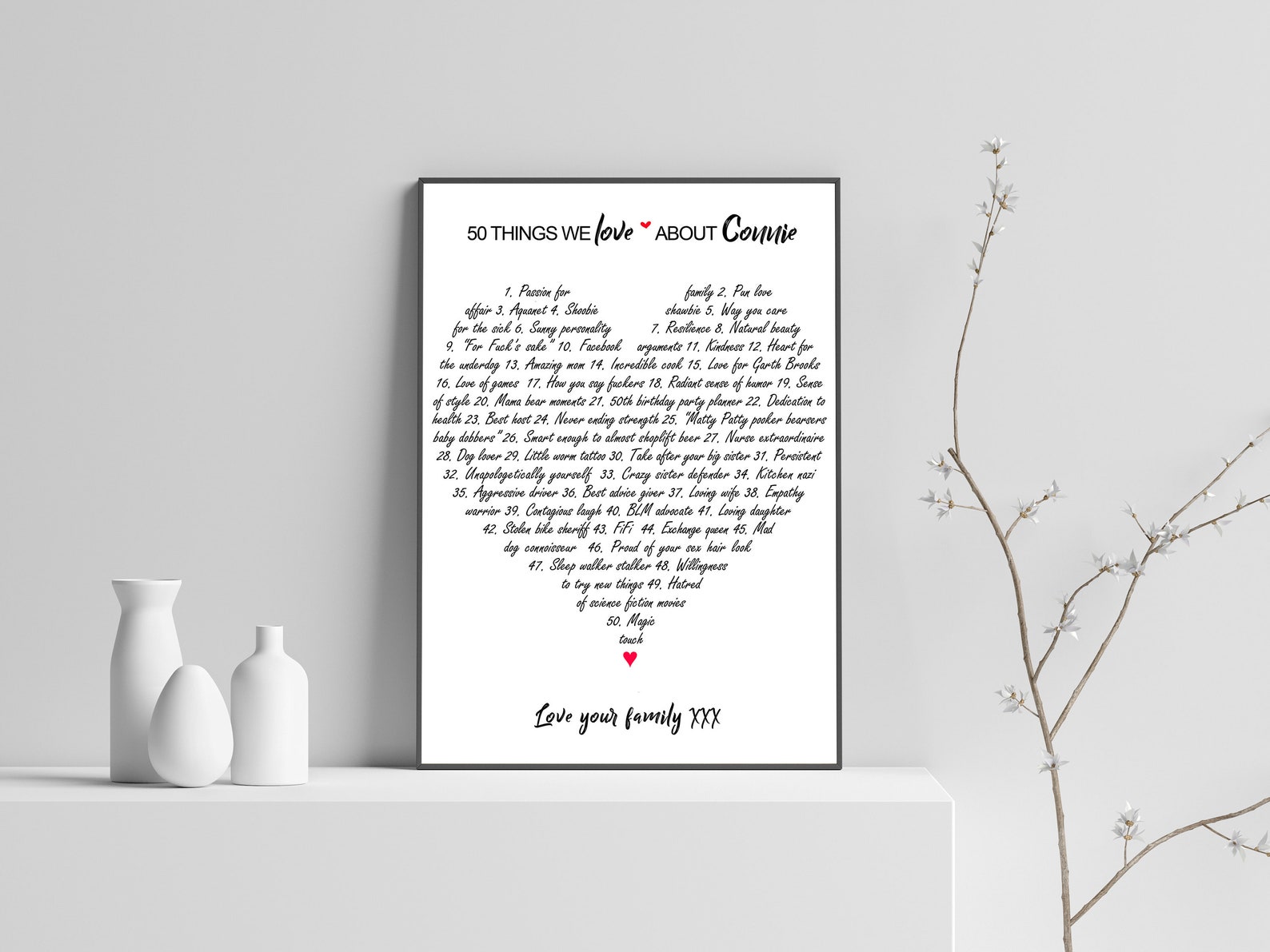 50 Things I Love About You Printable PERSONALIZED Reasons Why | Etsy