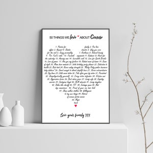 50 Things I Love About You Printable, PERSONALIZED Reasons Why We Love ...