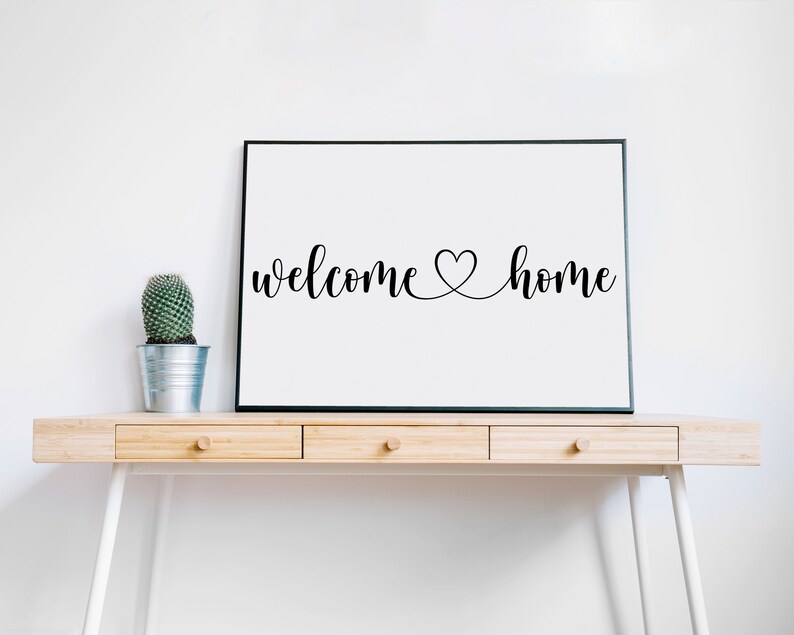 Welcome Home Printable Sign: Minimalist Entryway Wall Art (digital ...