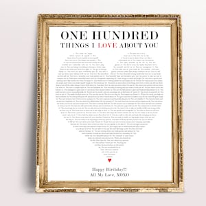 100 Reasons Why I Love You PRINTABLE, PERSONALIZED 100 Things I Love ...