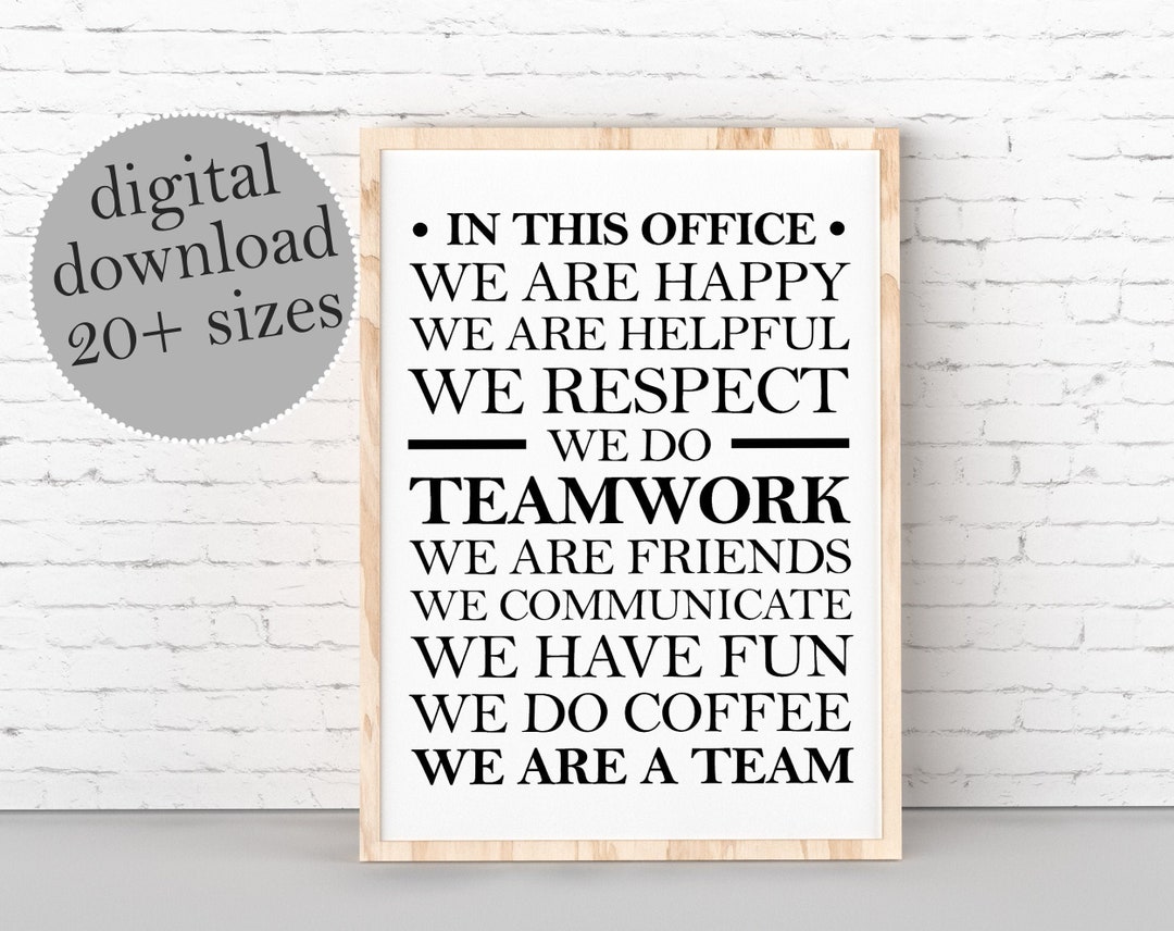 Teamwork Office Sign: Inspirational Quote Art (digital Download) - Etsy